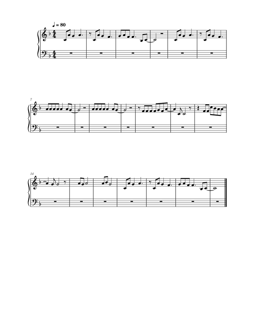 Tania's Composition Sheet music for Piano (Piano-Voice) Easy ...