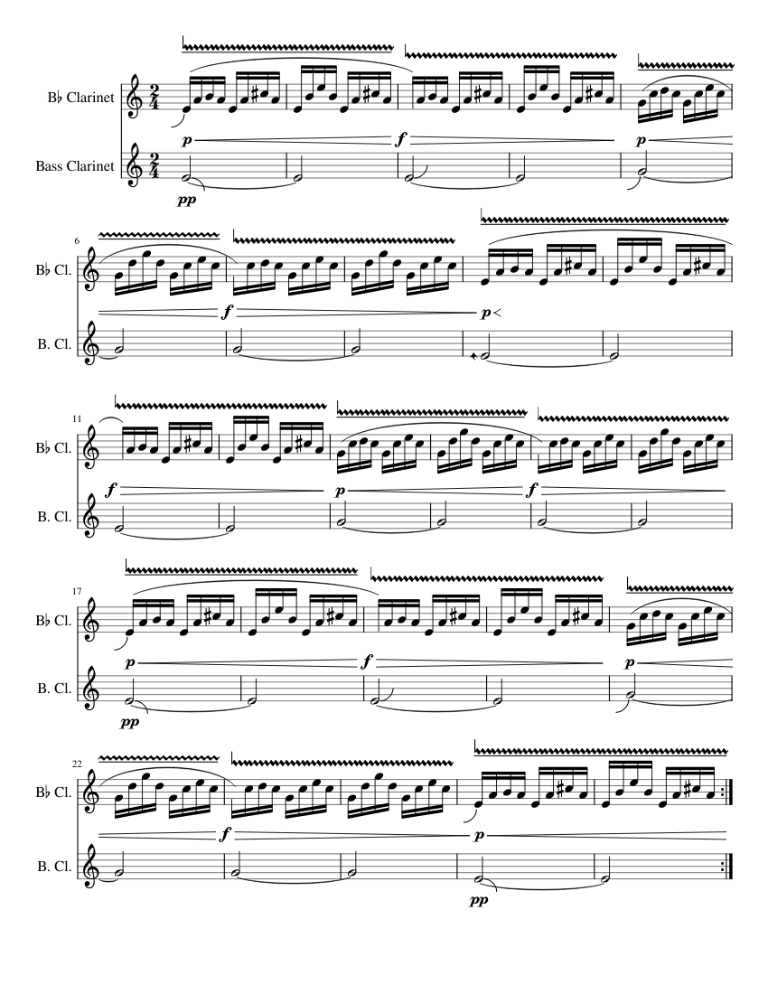 Chase Sheet music for Clarinet in b-flat, Clarinet bass (Solo ...