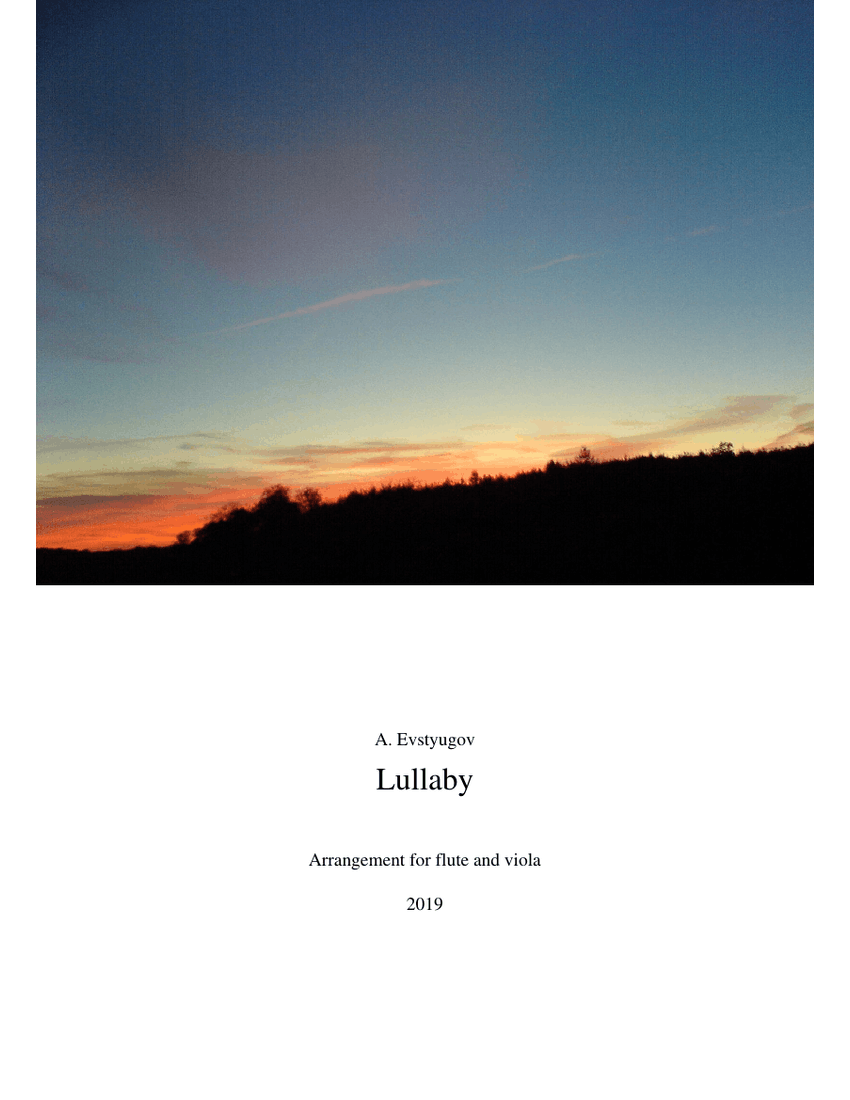 Lullaby (arrangement for flute and viola) Sheet Music with Chords for ...