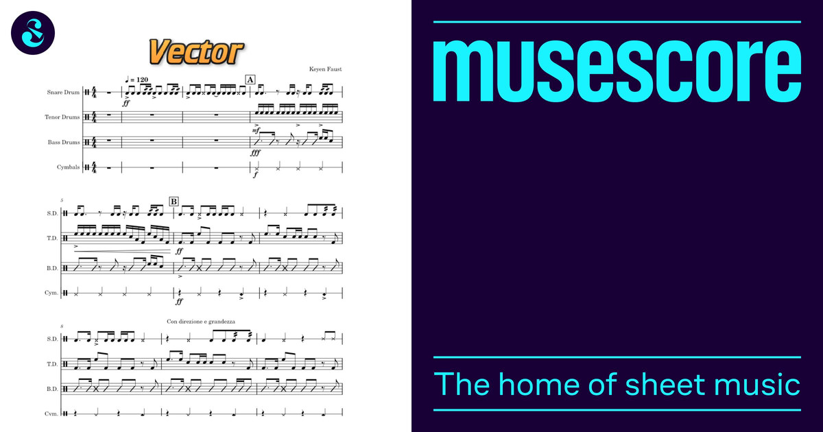Vector - Level 2 Drumline Cadence – Keyen Faust Sheet Music for Tuba ...