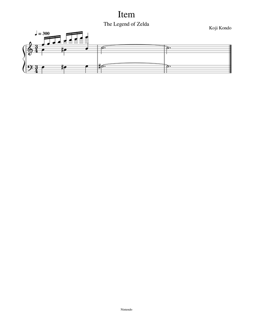 Item - The Legend of Zelda Sheet Music for Piano (Solo) easy ...