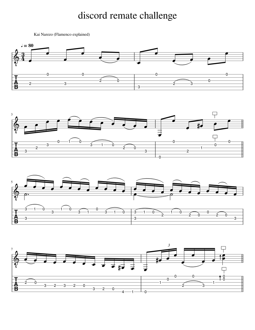 discord remate challenge Sheet music for Guitar (Solo) | Musescore.com