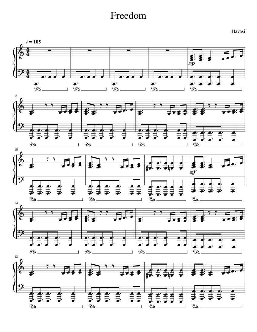 Freedom Sheet Music for Piano (Solo) | MuseScore.com