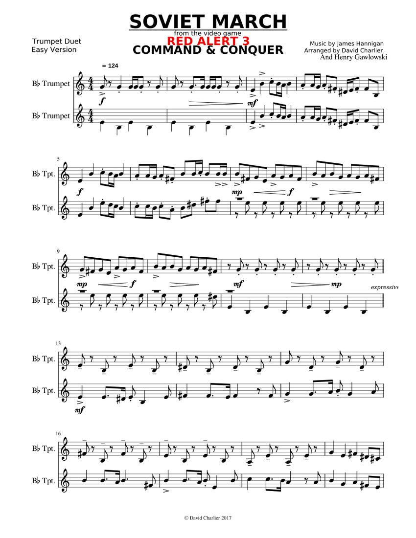 Soviet March Edit Sheet Music for Trumpet in b-flat (Brass Duet ...