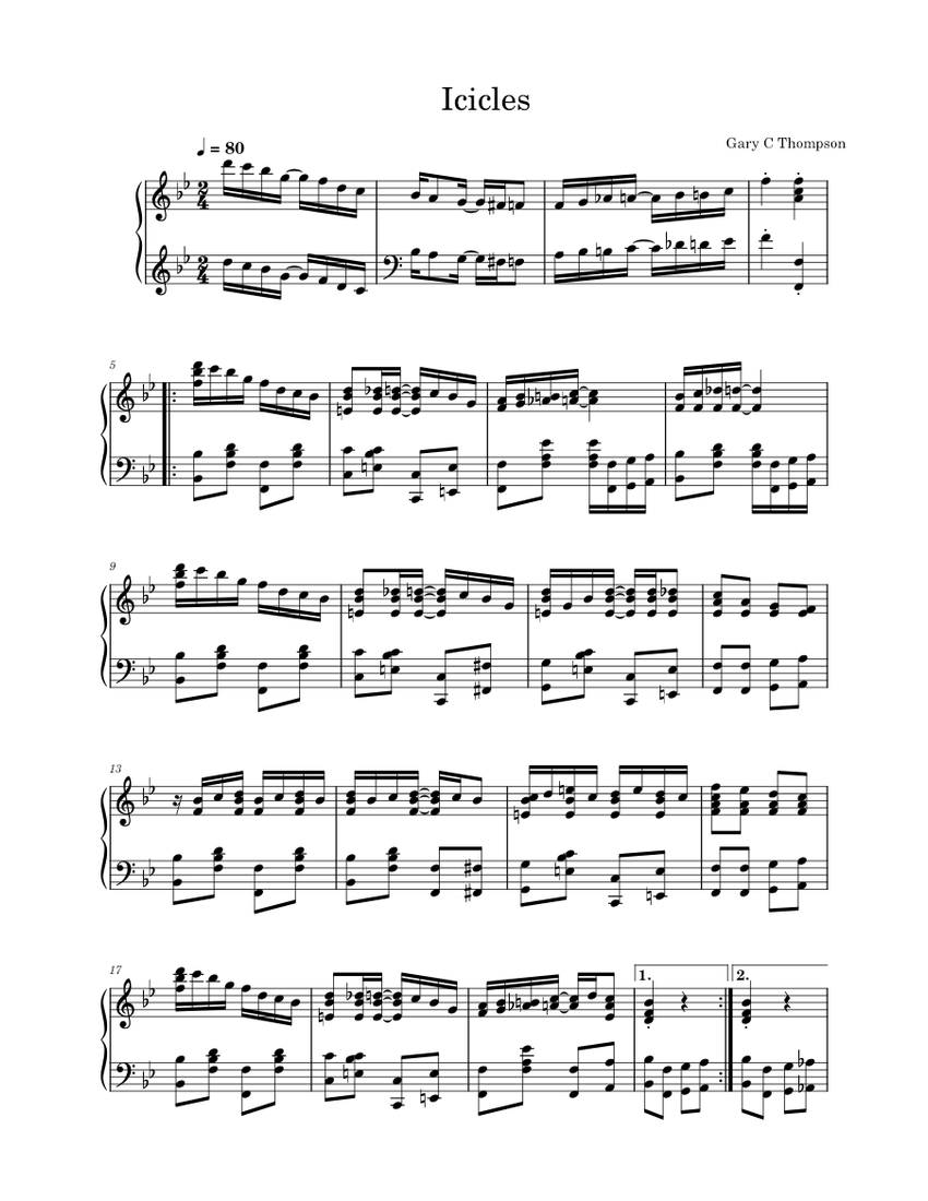 Icicles Sheet Music for Piano (Solo) | MuseScore.com