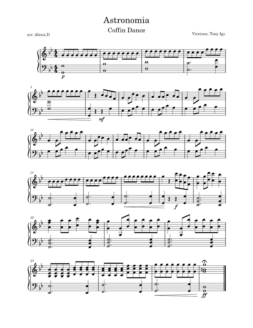 Astronomia Sheet music for Piano (Solo) | Musescore.com
