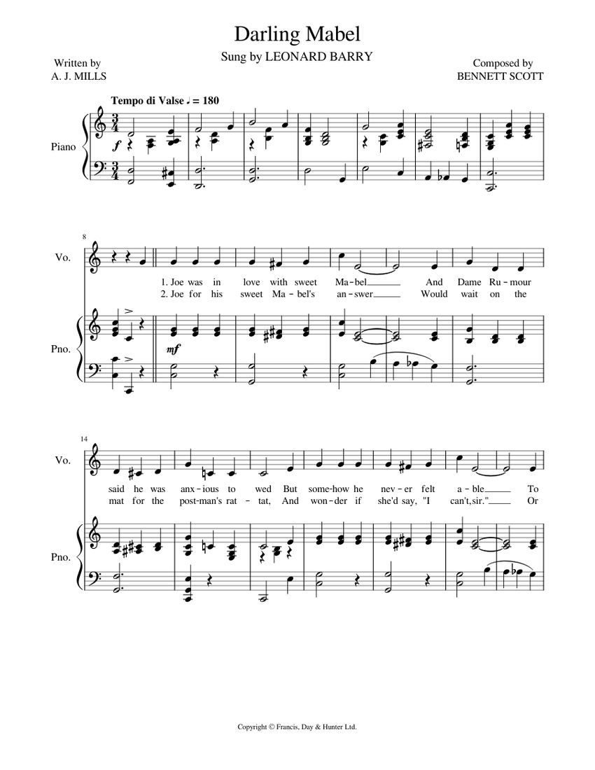 Darling Mabel Sheet music for Piano (Piano Duo) | Musescore.com
