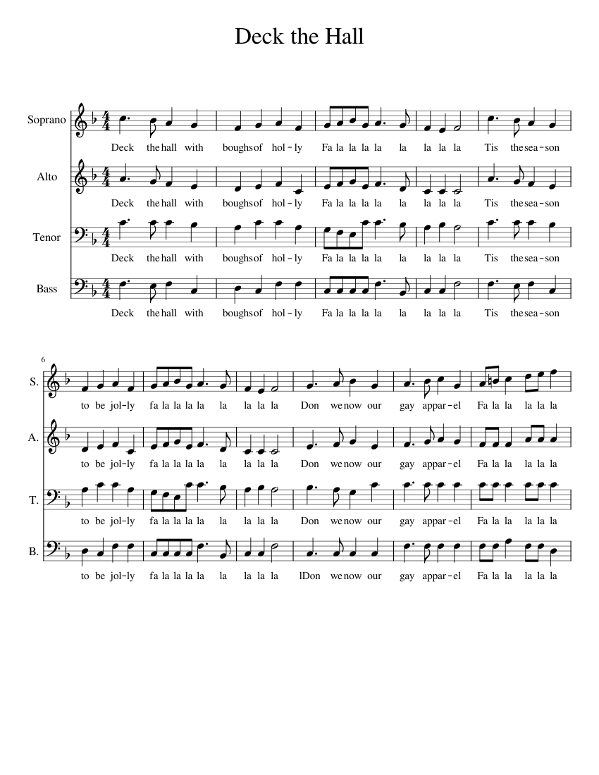 Deck the halls – Misc Christmas Deck the Hall Sheet music for Piano ...