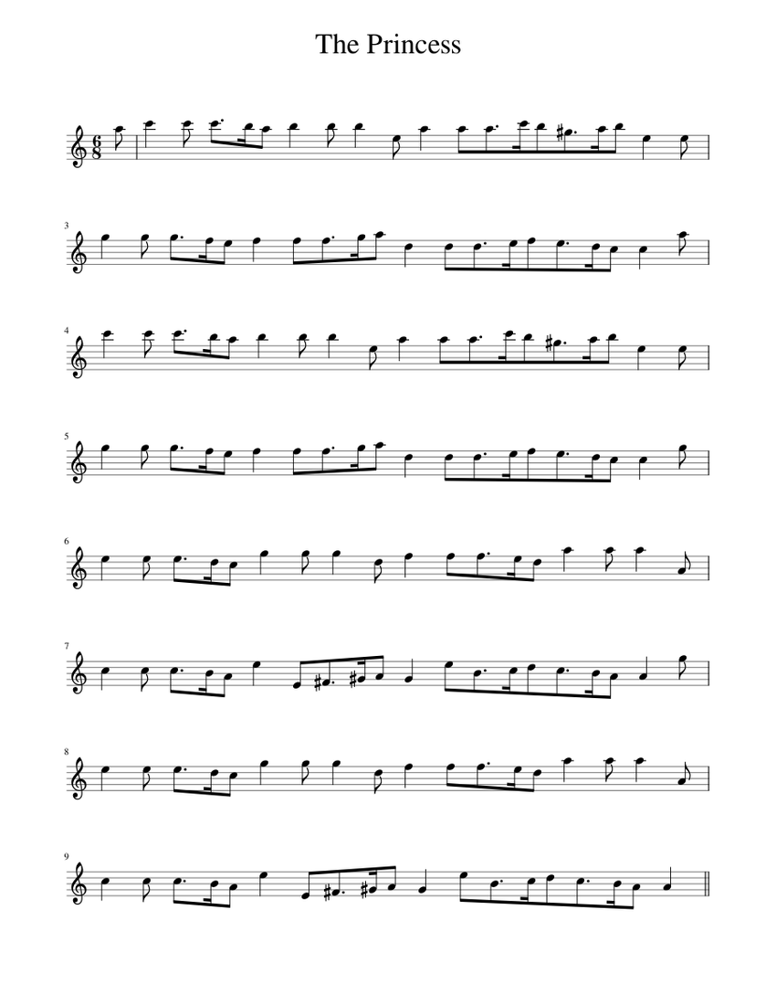 The Princess Sheet music for Piano (Solo) Easy | Musescore.com