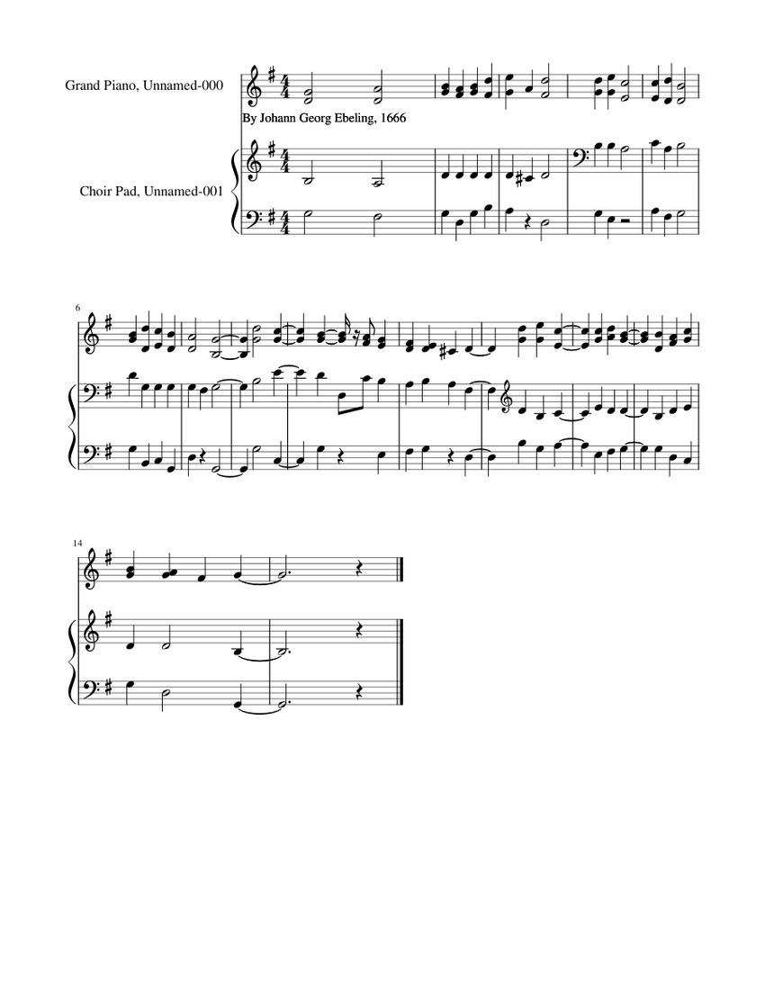 Ĝojo ravas mian koron - Paul Gerhardt Sheet music for Piano ...