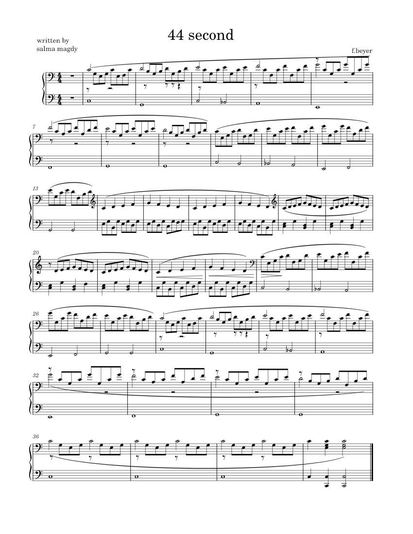 Op 101 – Ferdinand Beyer 44 seconda Sheet Music for Piano (Piano Duo ...