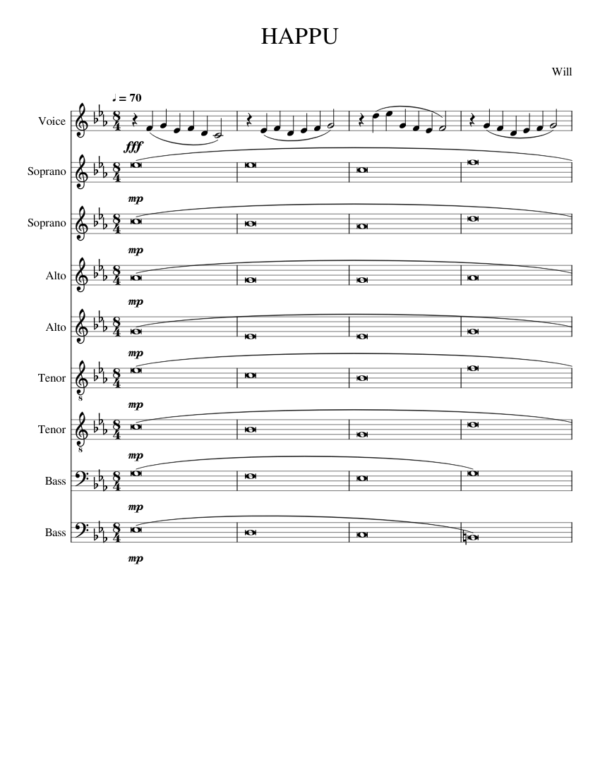 HAPPU Sheet music for Soprano, Alto, Tenor, Bass voice & more ...