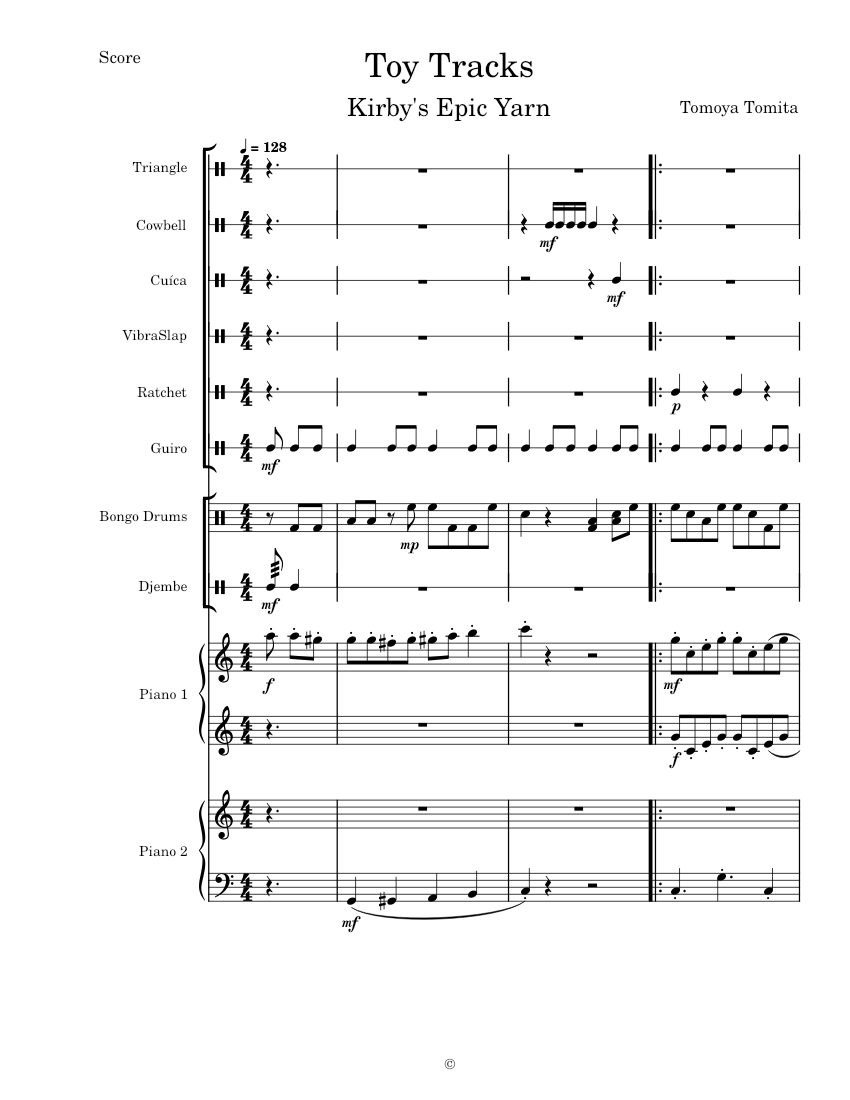 Toy Tracks (Kirby's Epic Yarn) - Transcribed Score Sheet Music for ...