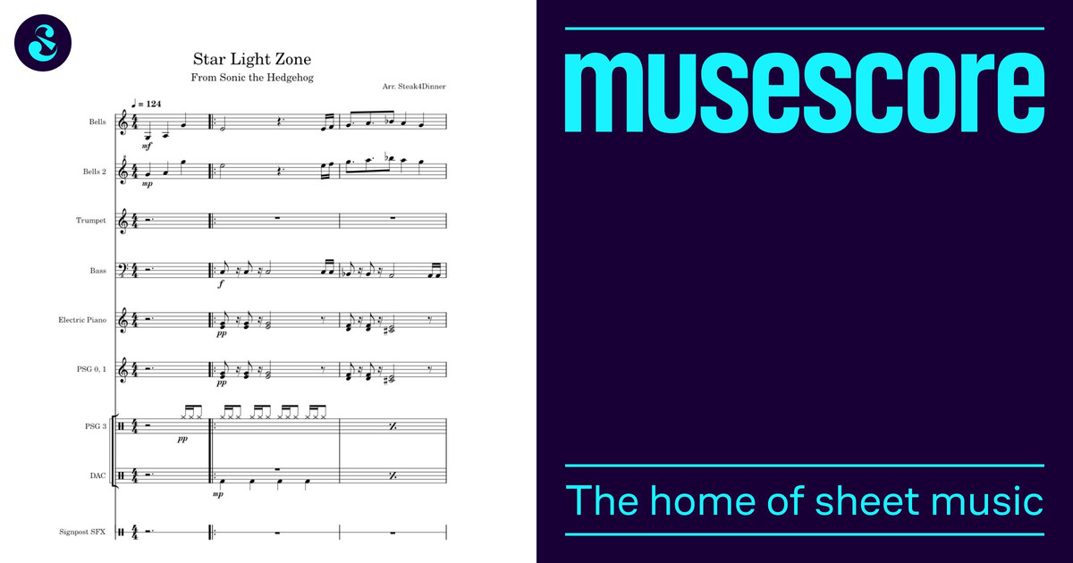 Star Light Zone Sheet music for Piano, Harpsichord, Organ, Bass guitar ...