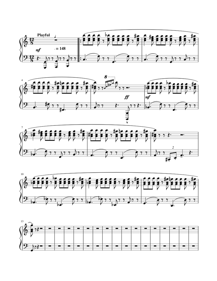 Frolic (curb Your Enthusiasm) first part Sheet music for Piano (Solo ...