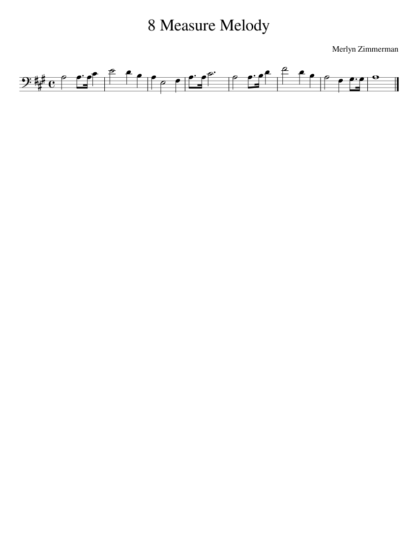 8 Measure Melody Sheet music for Trombone (Solo) | Musescore.com