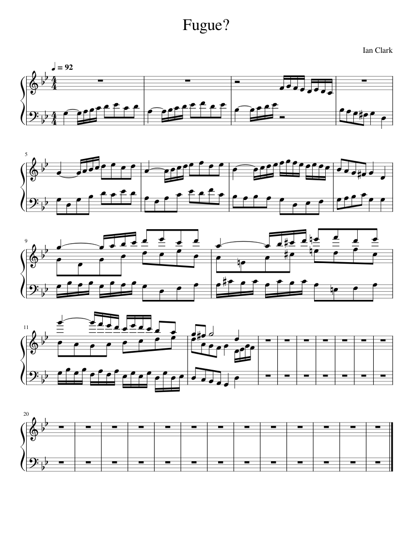 Fugue Sheet music for Piano (Solo) Easy | Musescore.com