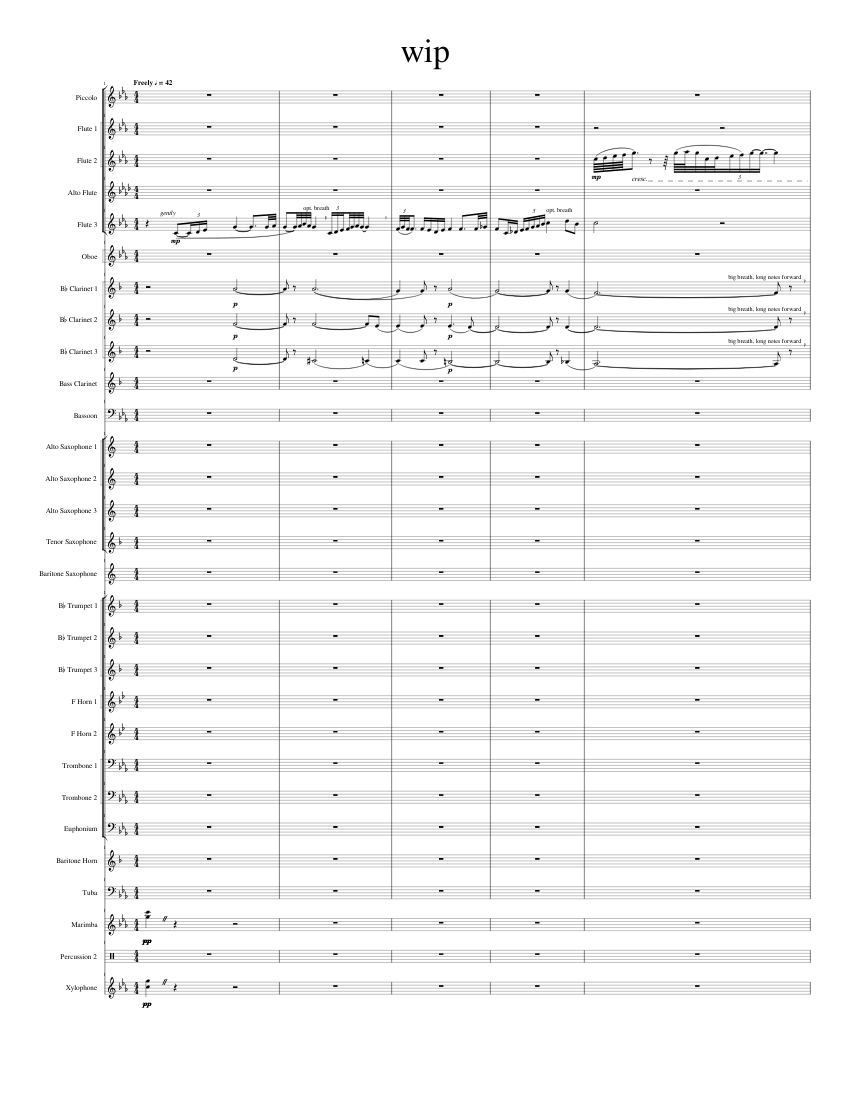 wip Sheet Music for Trombone, Euphonium, Tuba, Flute piccolo & more ...