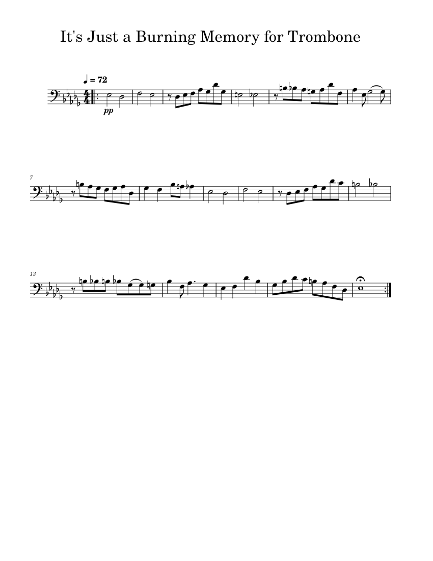It's just a burning memory – The Caretaker Liminal Sheet Music for ...