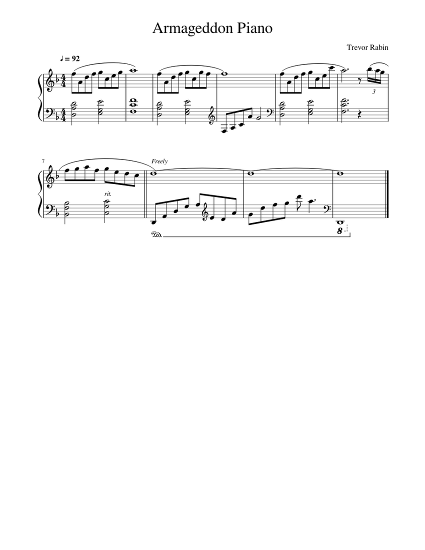 Armageddon Piano Sheet Music for Piano (Solo) easy | MuseScore.com