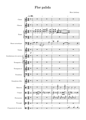 Play Official version of Flor Pálida Sheet Music by Marc Anthony for ...