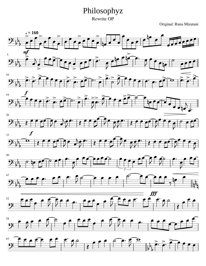 Rewrite - Philosophyz Sheet Music for Cello (Solo) | MuseScore.com