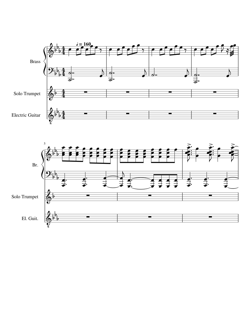 Ultra Instinct Theme (WIP) Sheet music for Trumpet in b-flat, Guitar ...