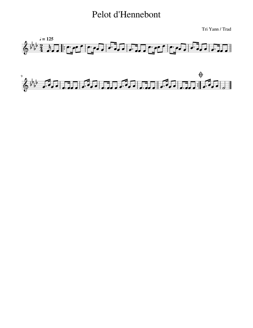 Traditional music - Pelot d'Hennebont Sheet music for Piano (Solo ...