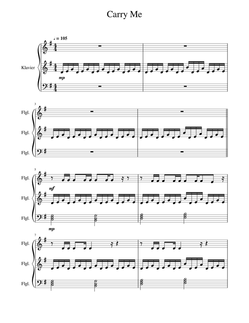 KYGO - Carry Me (ft. Julia Michaels) Sheet Music for Piano (Mixed Trio ...