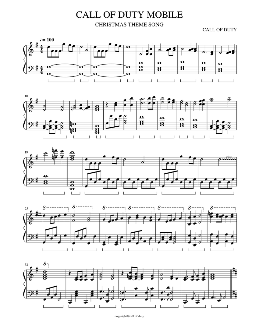CALL OF DUTY MOBILE piano Sheet Music for Piano (Solo) | MuseScore.com