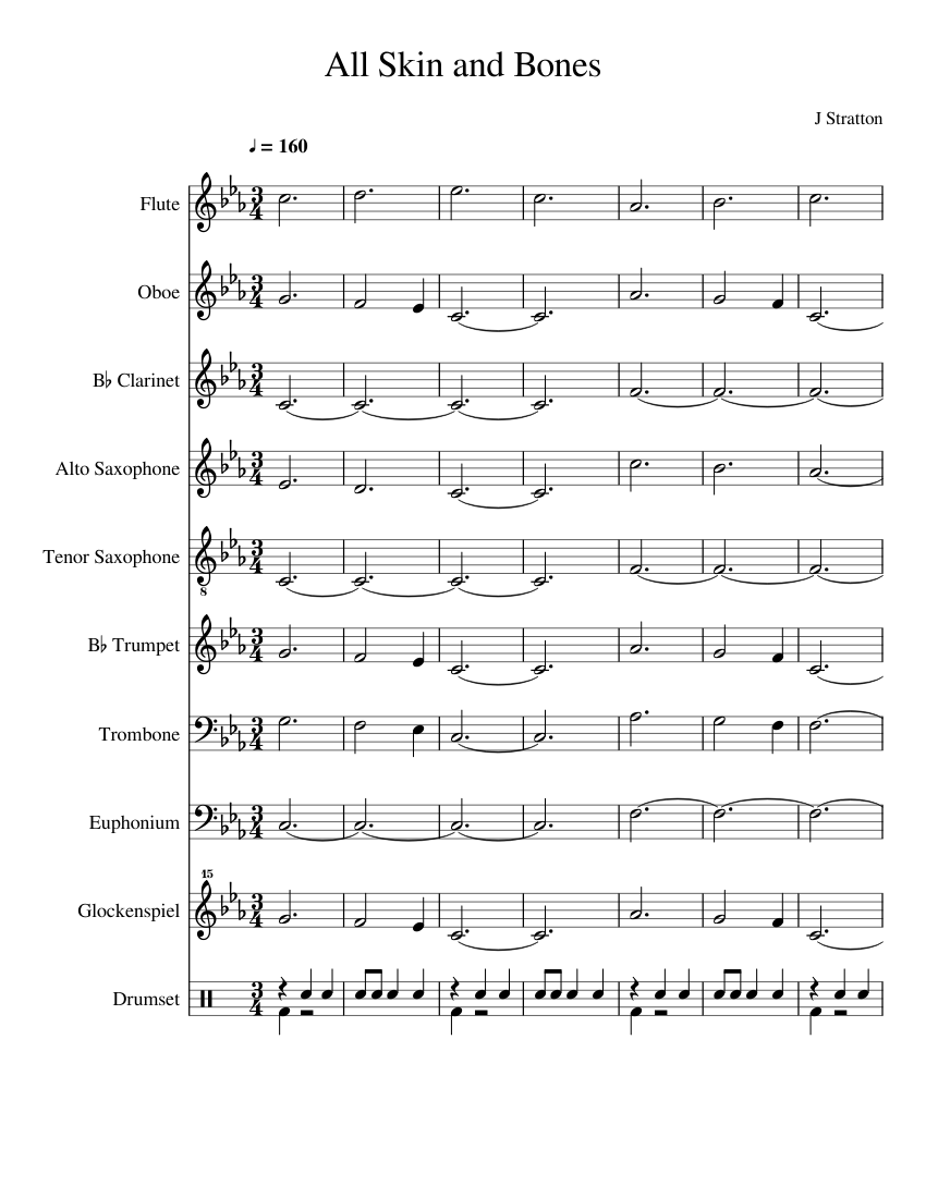 All Skin and Bones Sheet music for Trombone, Euphonium, Flute, Oboe ...