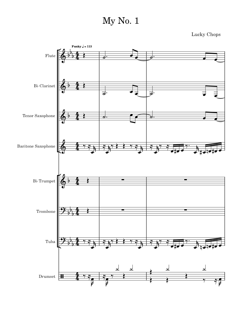 My No. 1 – Lucky Chops Sheet music for Trombone, Tuba, Flute, Clarinet ...
