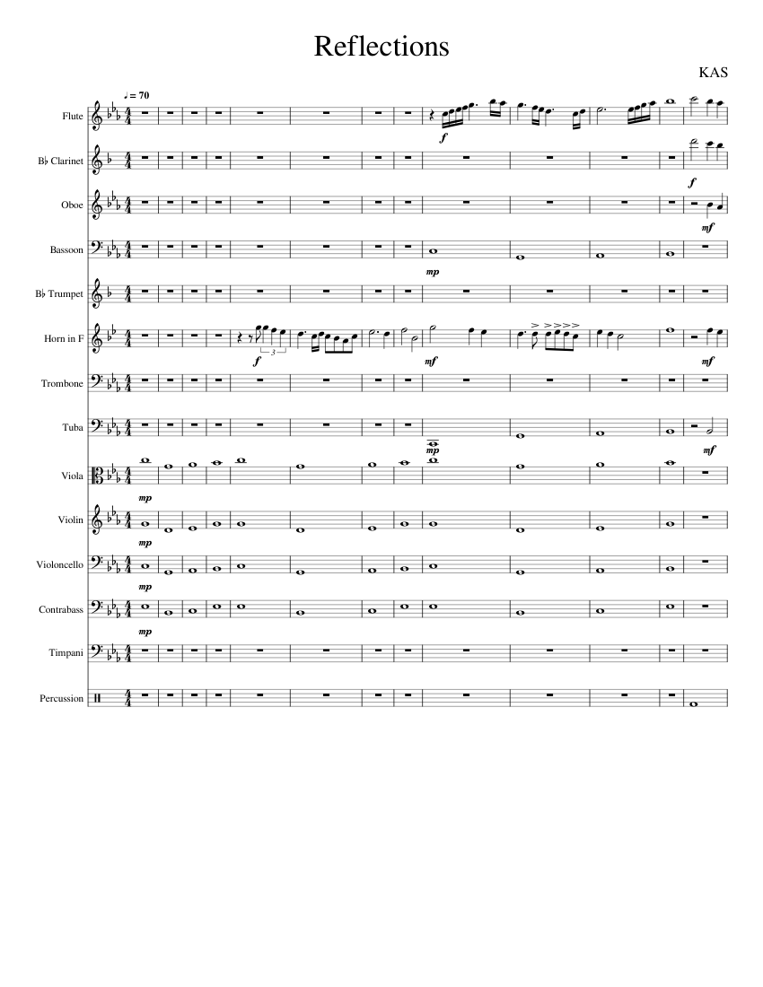 Reflections Sheet music for Trombone, Tuba, Flute, Oboe & more ...