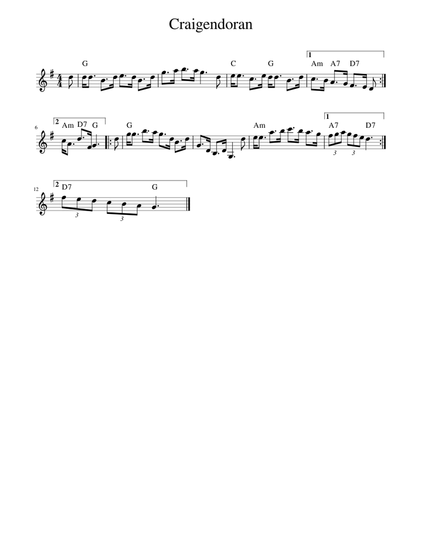 Craigendoran Sheet music for Piano (Solo) Easy | Musescore.com