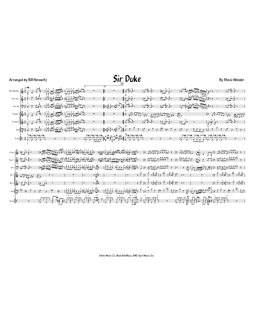 Sir duke – Stevie Wonder for BTJU Sheet Music for Saxophone alto ...