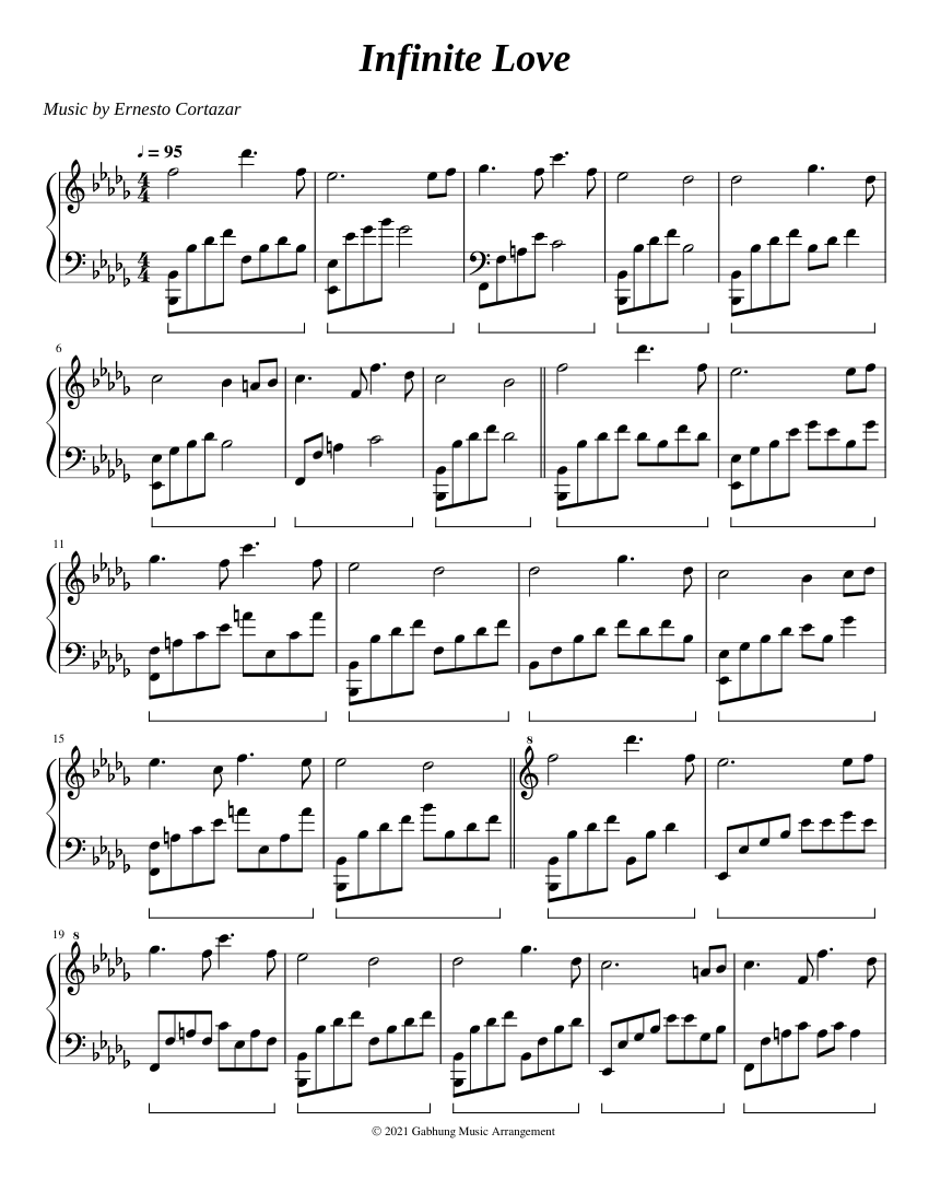 Infinite Love Sheet Music for Piano (Solo) | MuseScore.com