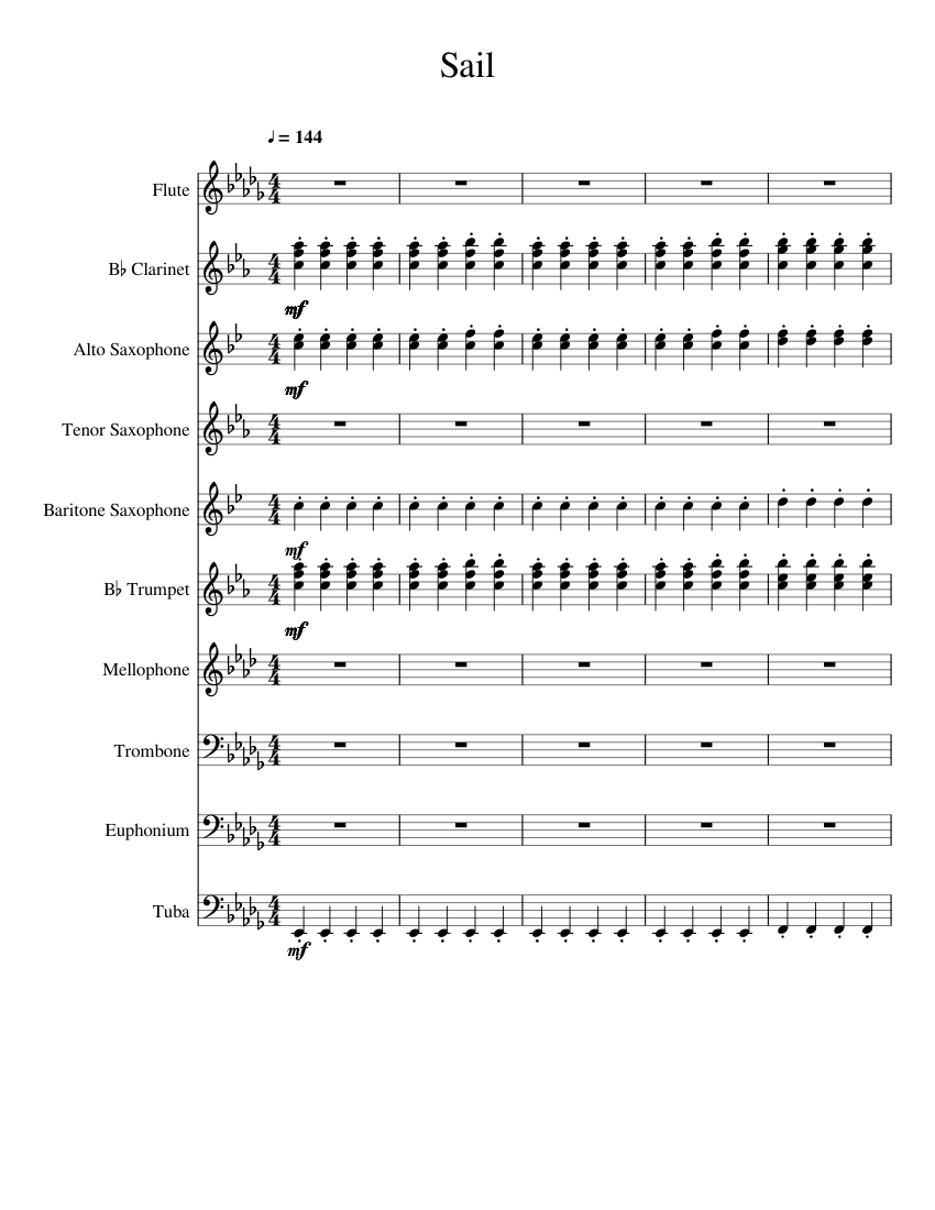 Sail - piano tutorial