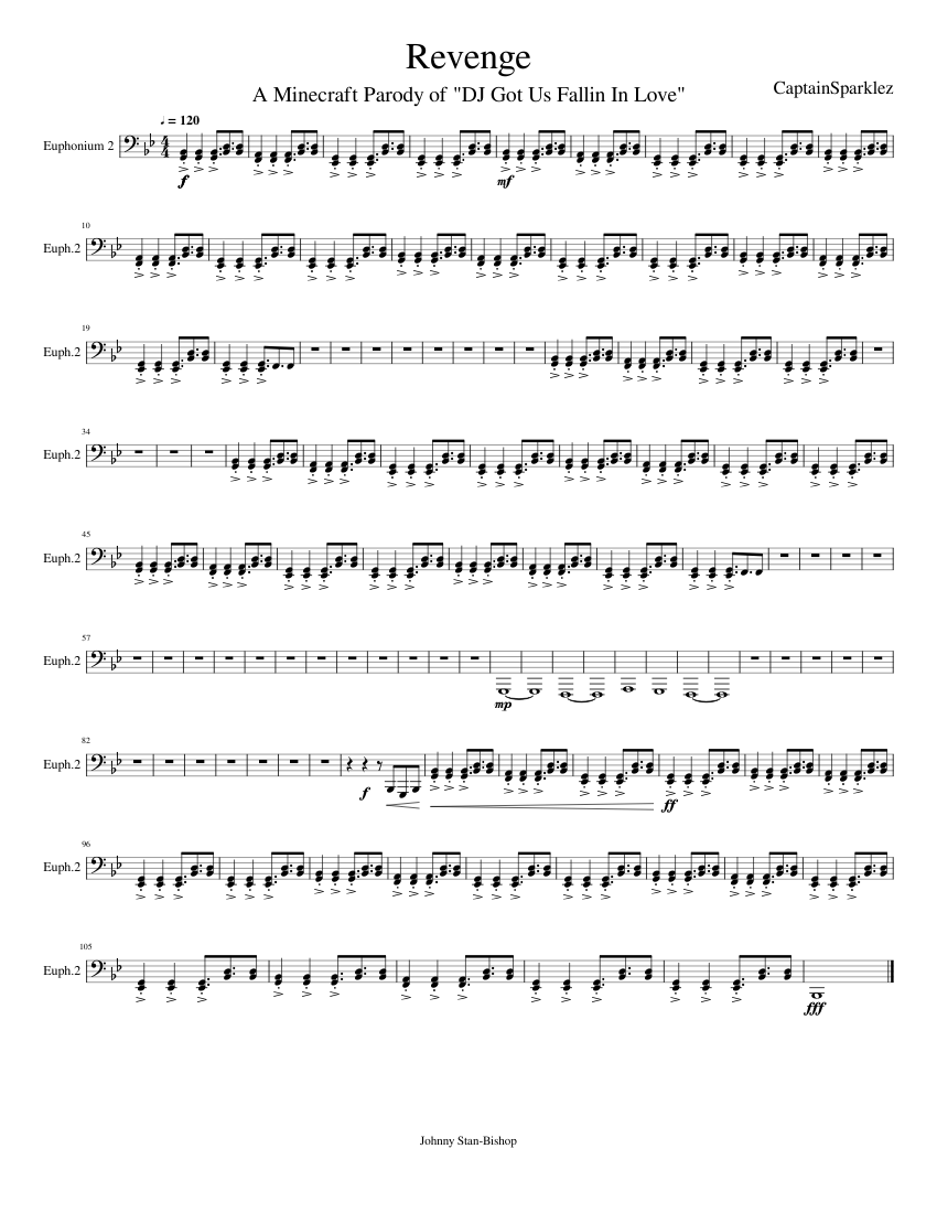 Revenge Minecraft Euphonium 2 - piano tutorial