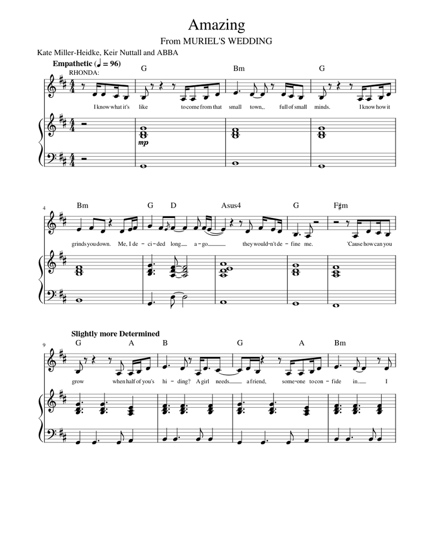 Amazing – Kate Miller-Heidke Sheet Music with Chords for Piano, Flute ...