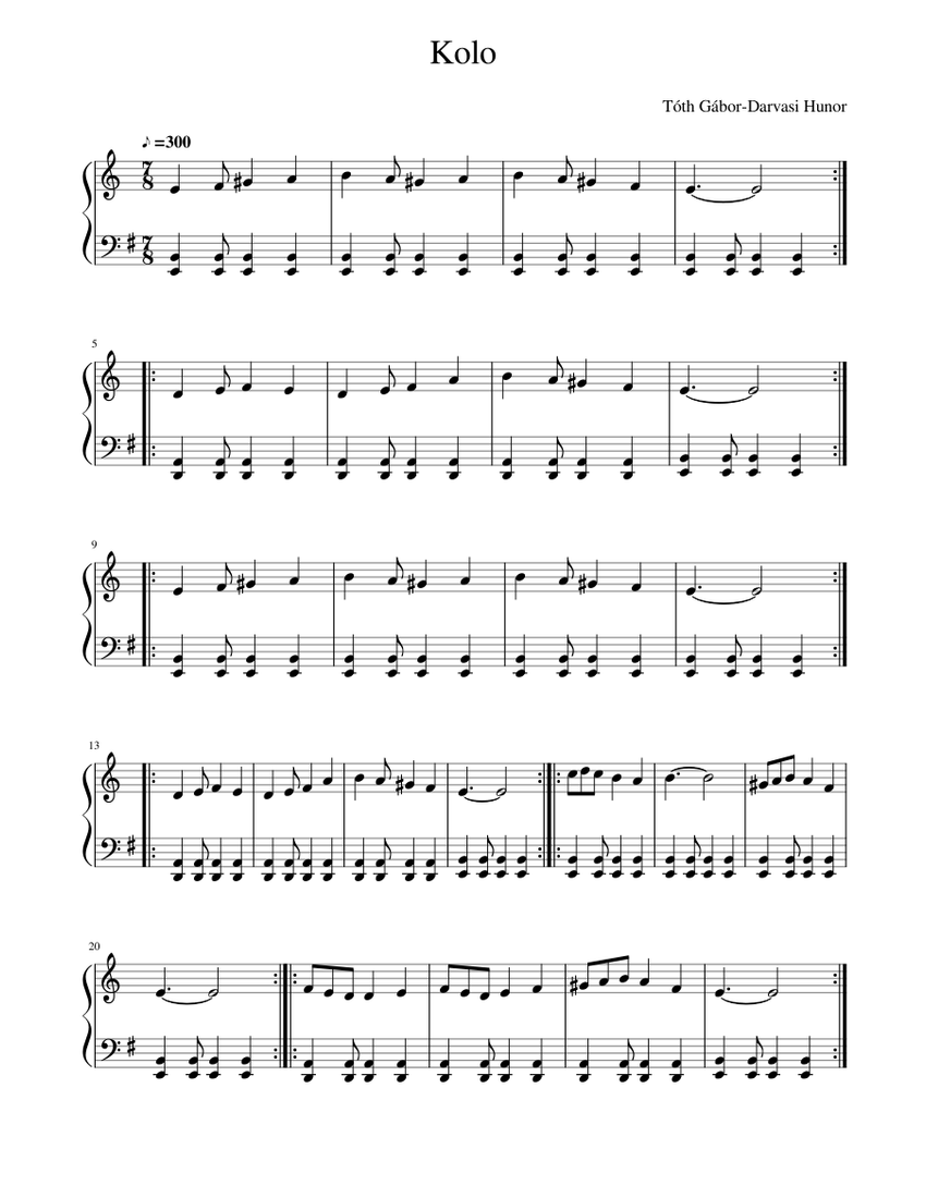 Kolo Sheet music for Piano (Solo) Easy | Musescore.com
