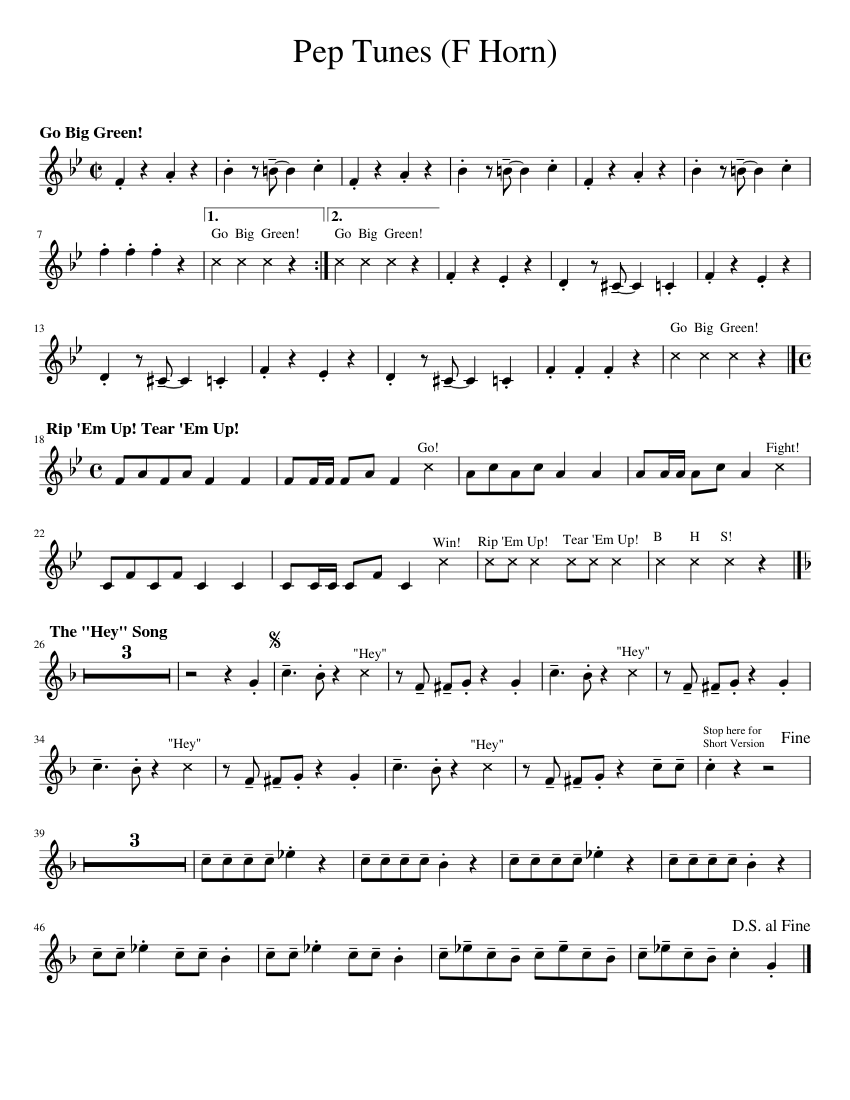Pep Tunes F Horn Sheet music for French horn (Solo) | Musescore.com