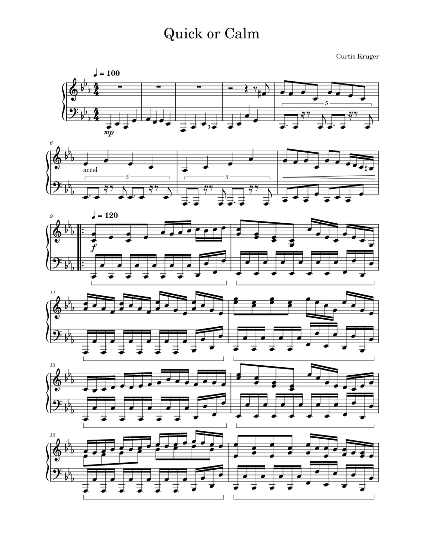Quick or Calm Sheet music for Piano (Solo) | Musescore.com