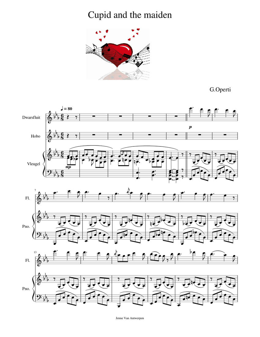 Cupid and the maiden Sheet music for Piano, Flute, Oboe (Mixed Trio ...