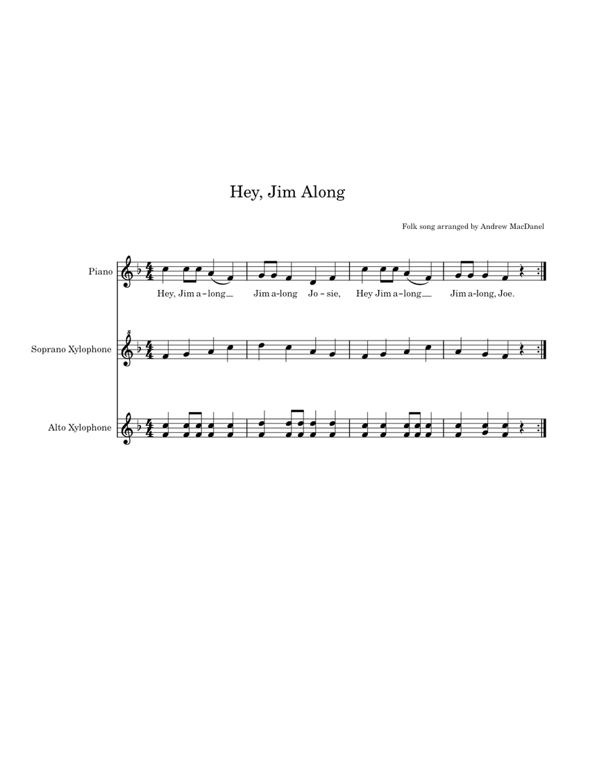Hey Jim Along – Misc Children Hey, Jim Along Sheet music for Piano ...