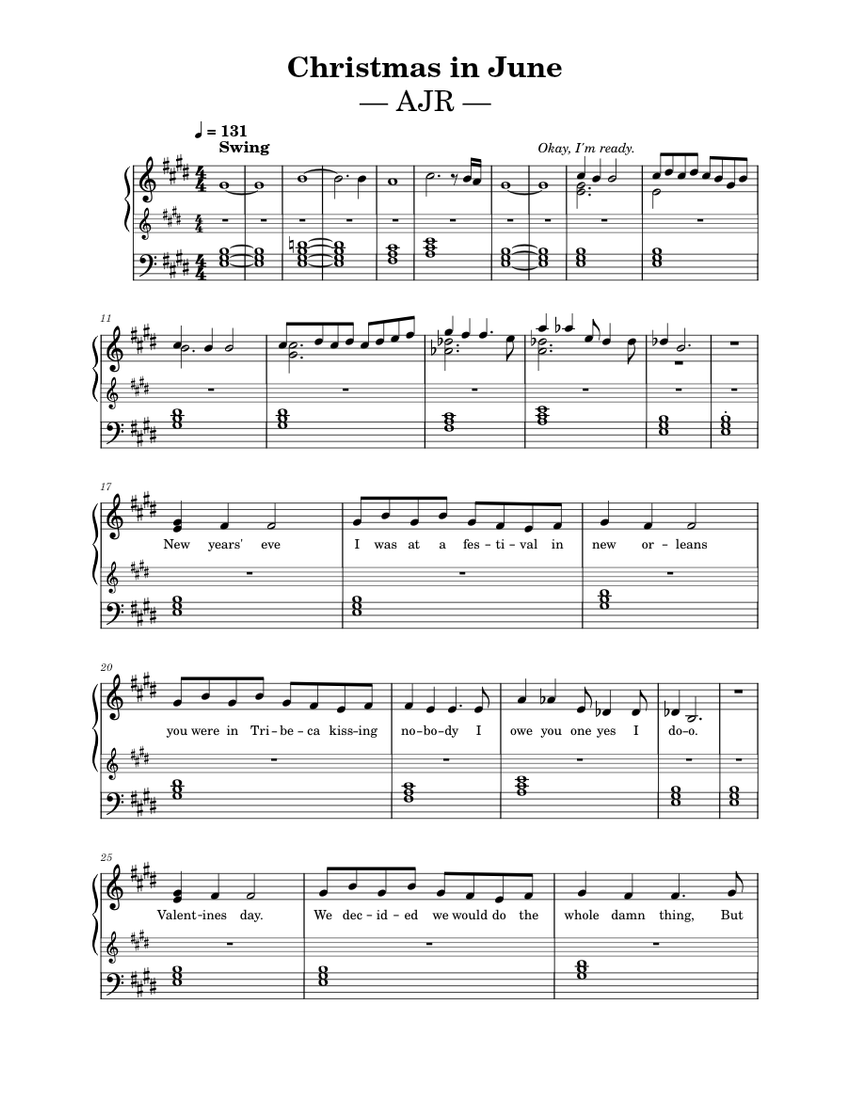 Christmas In June — AJR Sheet Music for Piano (Solo) Easy | MuseScore.com