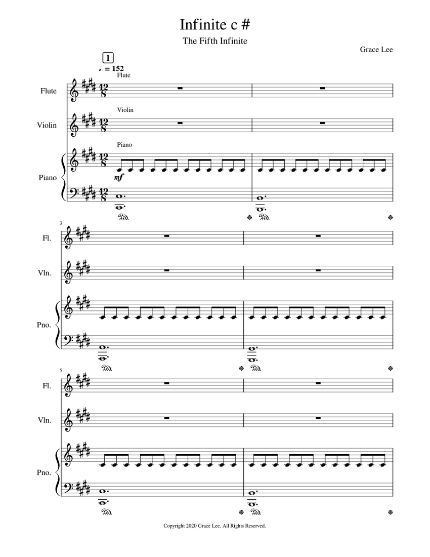 Infinite c＃ Sheet music for Piano, Flute, Violin (Mixed Trio ...