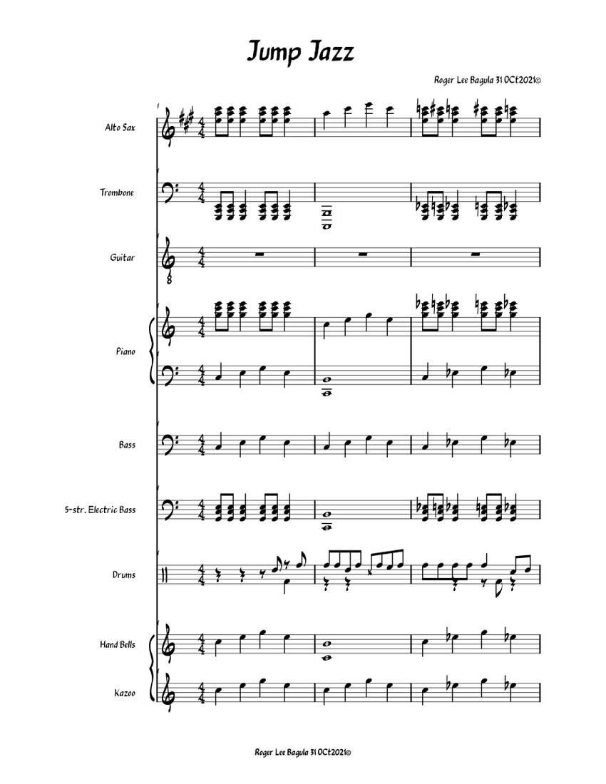 Jump Jazz Sheet music for Piano, Trombone, Kazoo, Saxophone alto & more ...
