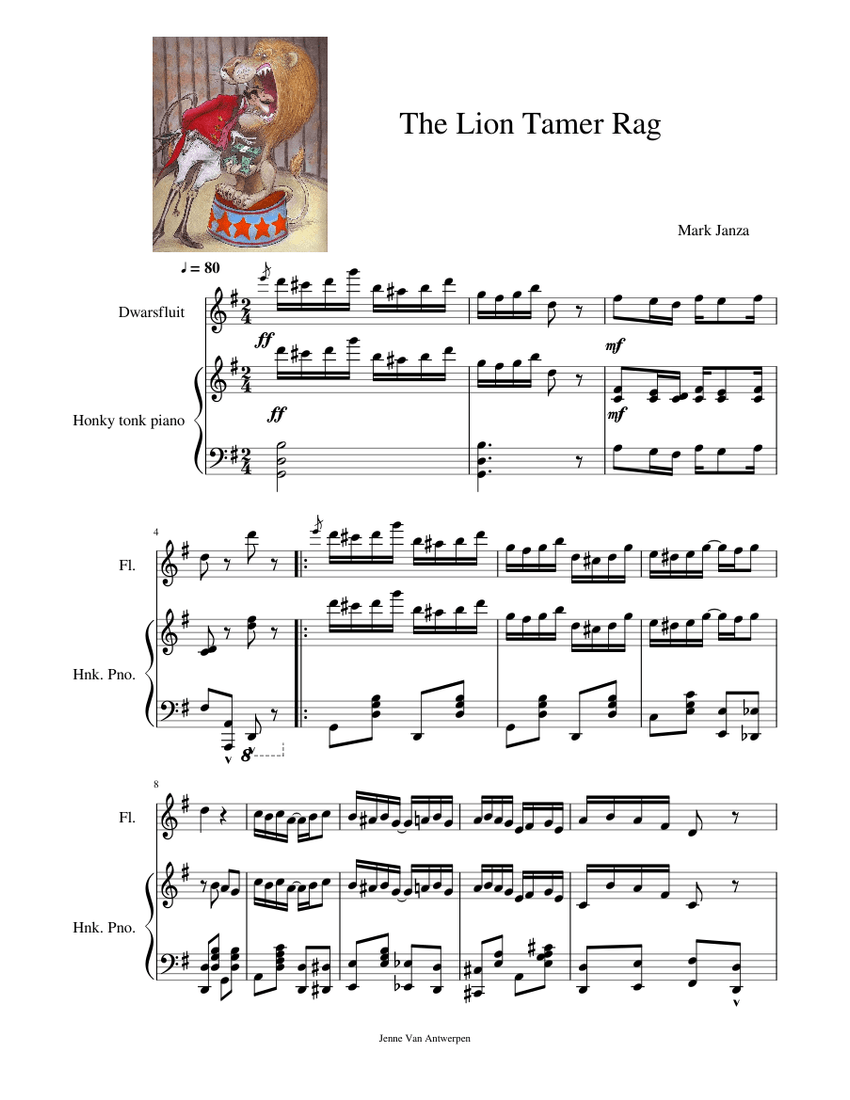 The Lion Tamer Rag Sheet music for Piano, Flute (Solo) | Musescore.com