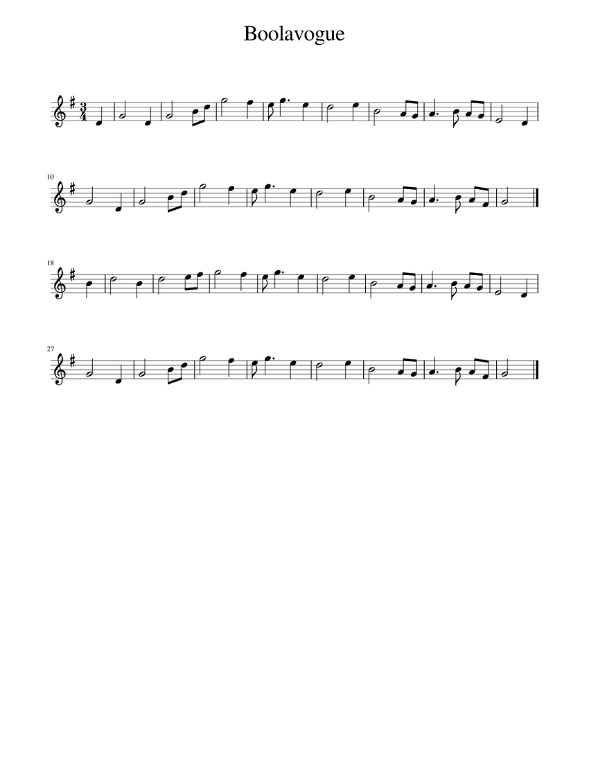 Boolavogue Sheet music for Piano (Solo) | Musescore.com