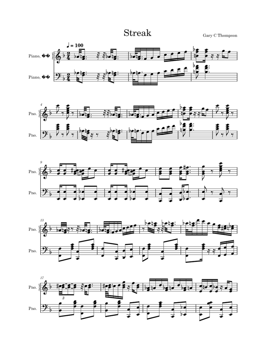 Streak Sheet Music for Piano (Solo) | MuseScore.com